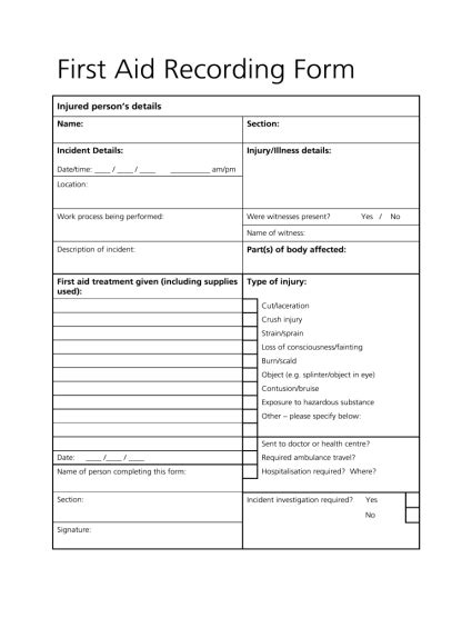 Safework Sa Incident Report Form