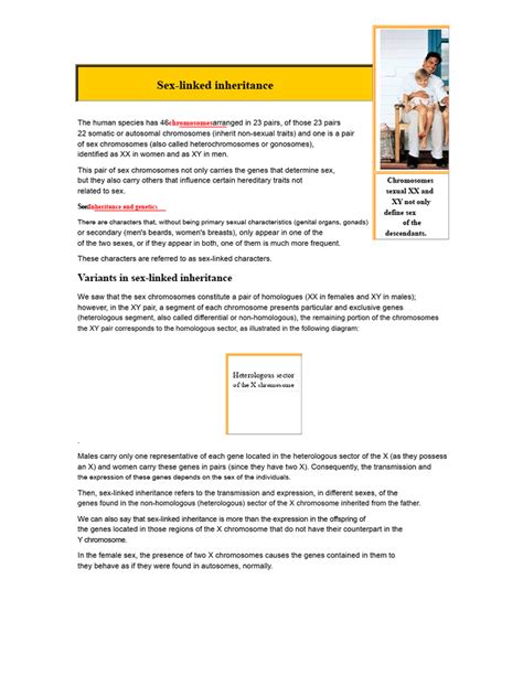 Sex Linked Inheritance Pdf Dominance Genetics Genotype