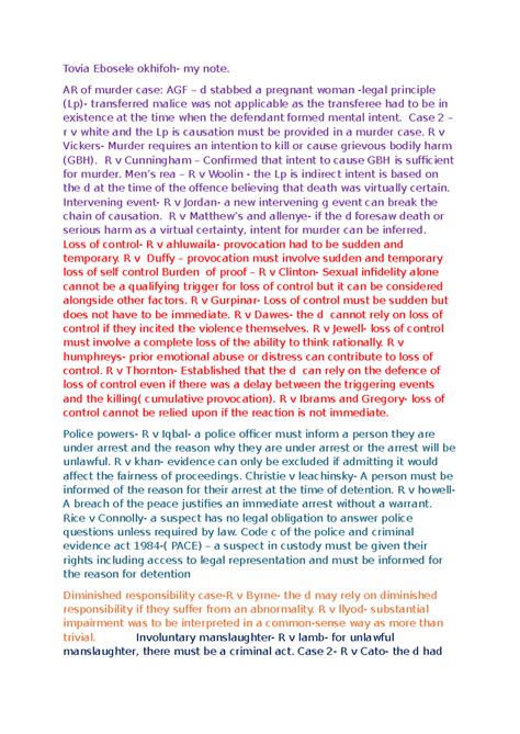 Btec Applied Law Notes Key Legal Principles For Final Exams Studocu