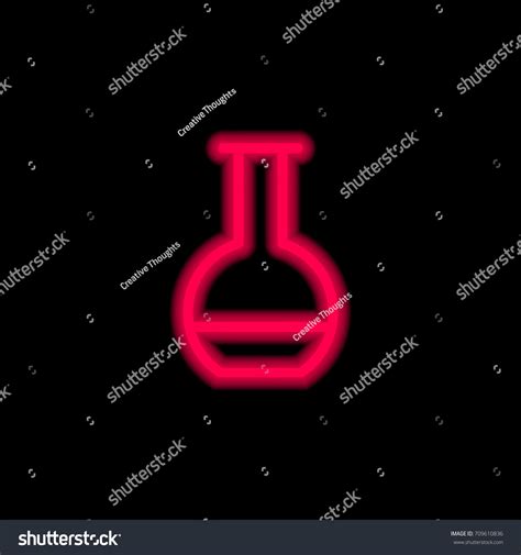 Flask Red Glowing Neon Ui Ux Stock Vector Royalty Free Shutterstock