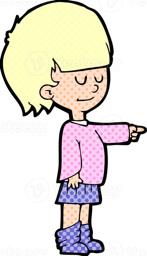 Cartoon Girl Pointing 39881313 Png