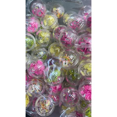 Fruit Beads Clear Acrylic Beads With Small Fruit Slices Inside Round