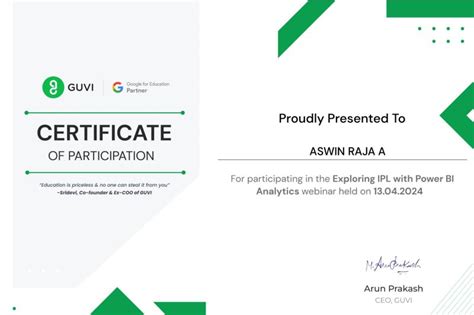 Aswin Raja A On Linkedin Learning Dataanalysis Powerbi Webinar Certificate