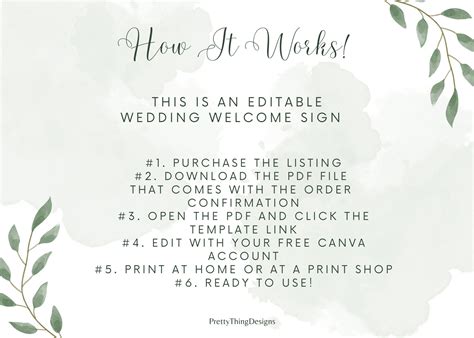 Wedding Welcome Sign Printable Script Welcome Poster Template