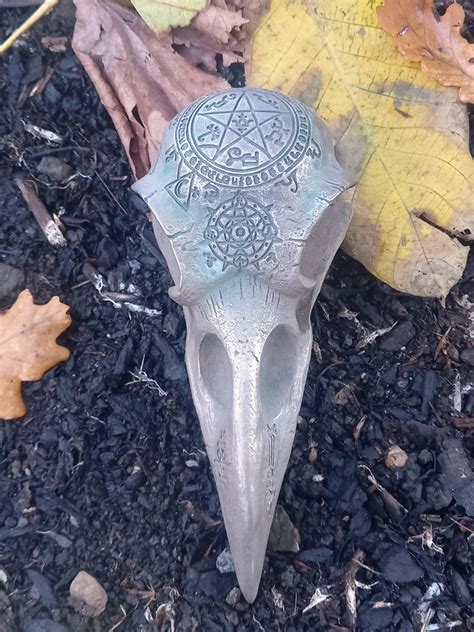 Cold Cast Bronze Raven Skulls Irish Mythology Celtic Art Pentagram