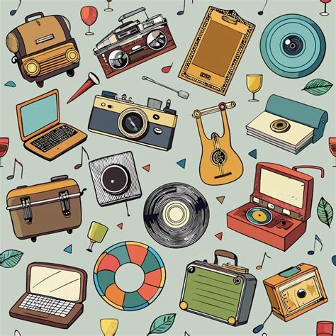 Handdrawn Classic Objects Inspired By Antiques Premium Ai Generated