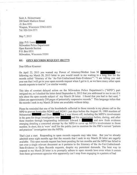 Between The Bars Open Records Request — Scott A Heimermann