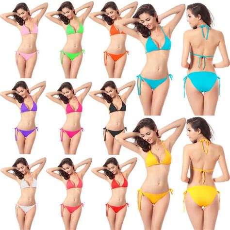 Solid Color Bikini Swimsuit Sexy And Stylish For Beach Pool Or