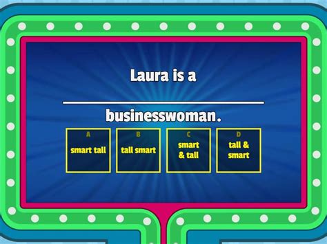 Attributive Adjectives Gameshow Quiz