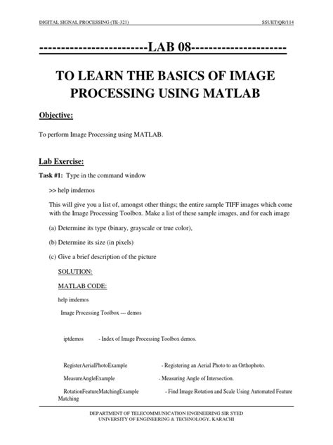 Lab 8 Dsp Pdf Image Segmentation Computing