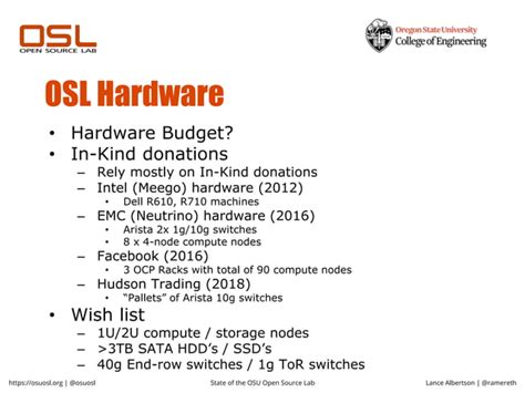State Of The OSU Open Source Lab PPT