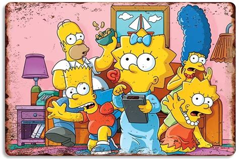 Vintage Metal Plaque Poster The Simpsons Retro Metal Tin Sign Plaque