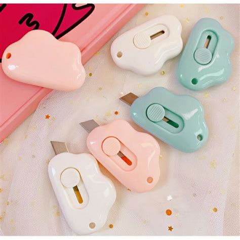 Jual Cutter Mini Imut Lucu Cloud Aesthetic Cutter Portable Pastel