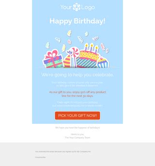Happy Birthday Email Template Unlayer