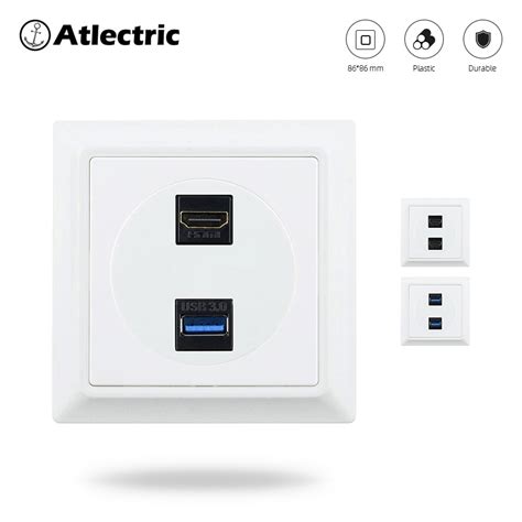 Atlectric Dual Hdmi Hd Tv Usb Data Socket Hdmi And U Grandado
