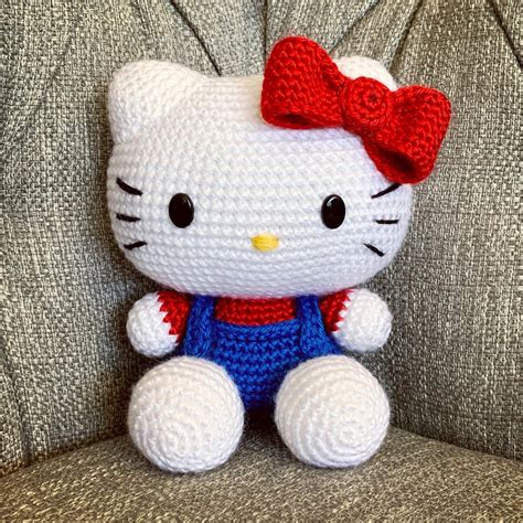 Hello Kitty Crochet Pattern Amigurumi Crochet Helly Kitty Keychain