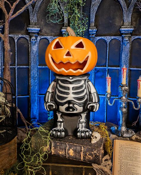 Niedlicher Skelett Torso Als Kürbishalter 27cm Für Halloween Horror
