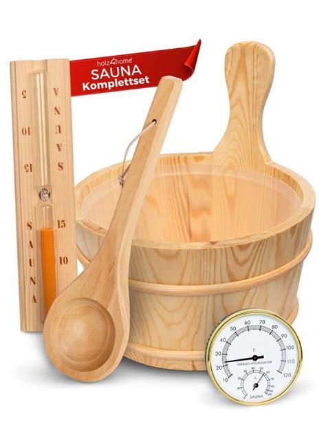 Holz4home® Sauna Aufgussset Sauna Eimer Set I Saunazubehör Aus Holz 4
