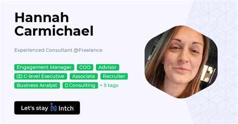 Hannah Carmichael Experienced Consultant Freelance Intch