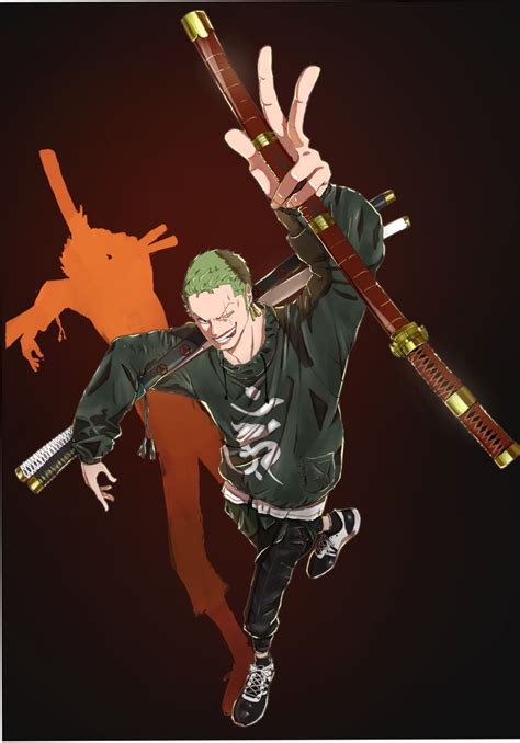 Enaka67 Roronoa Zoro One Piece Commentary Highres 1boy Earrings