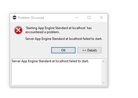 server app engine standard at localhost failed to start · issue 3632
