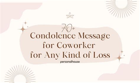70 Best Condolence Message For Coworker Personal House