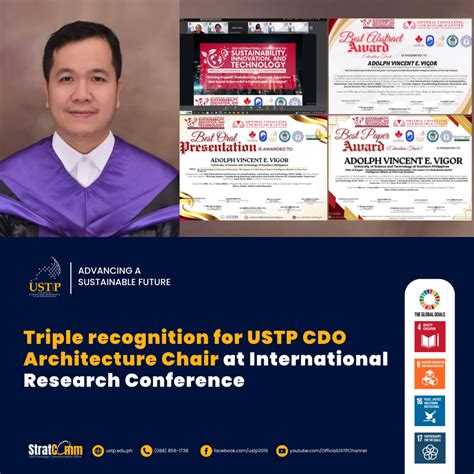 Triple Recognition For Ustp Cdo Architecture Chair At International Research Conference