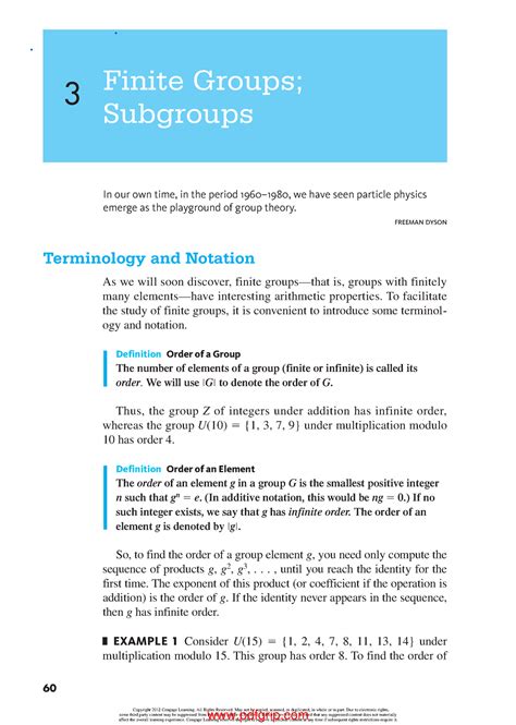 Contemporary Abstract Algebra 5 60 3 Finite Groups Subgroups In Our Own Time In The Period