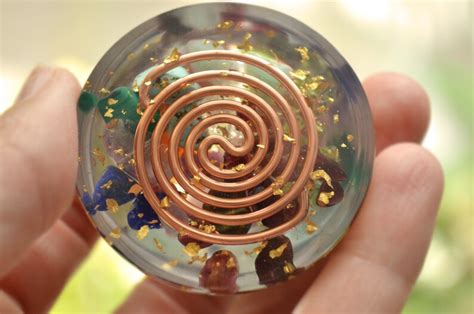 Pocket Orgonite Orgone Energy Device Dome 7 Chakra Healing Etsy