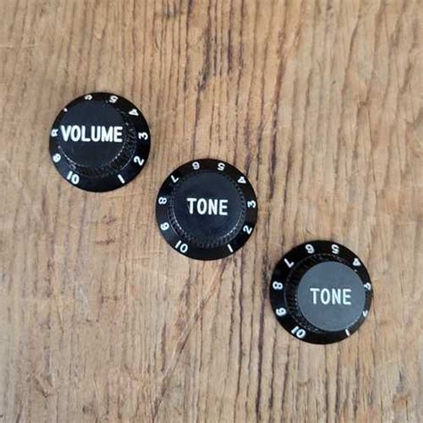 2010 Fender Strat Knobs Reproduction Black Guitar Parts Mahars