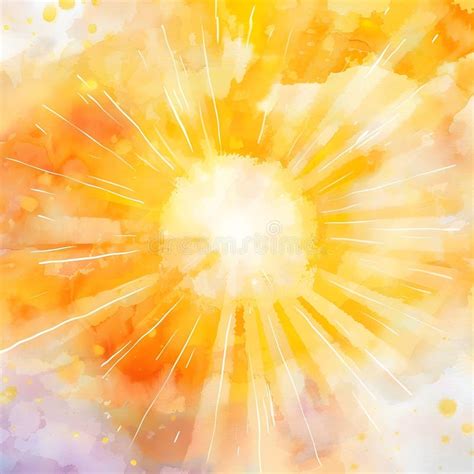 A Bright Yellow Sun In Watercolor Style Stock Illustration Illustration Of Shine Sunlight