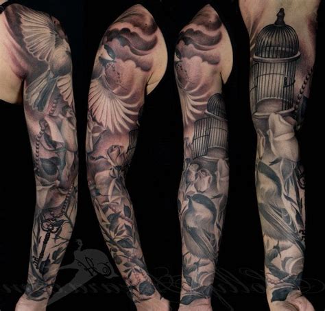 Bird Sleeve Tattoo For Men