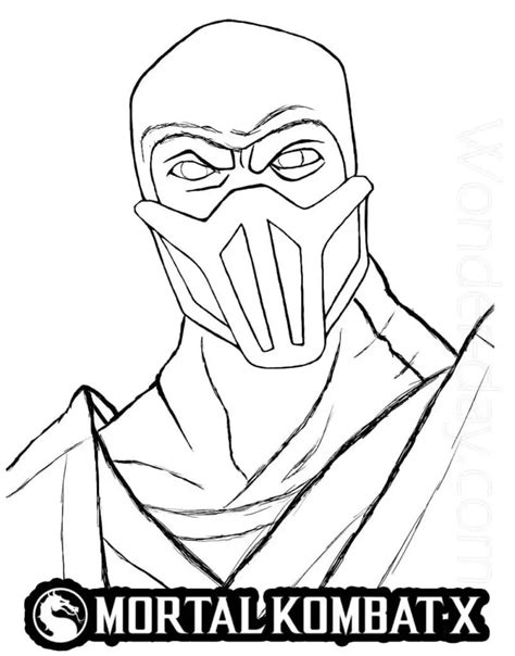 Sub Zero Mortal Kombat Coloring Page