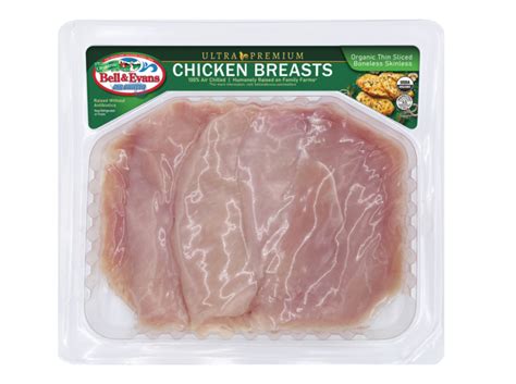 Organic Thin Sliced Boneless Skinless Chicken Breasts Bell And Evans