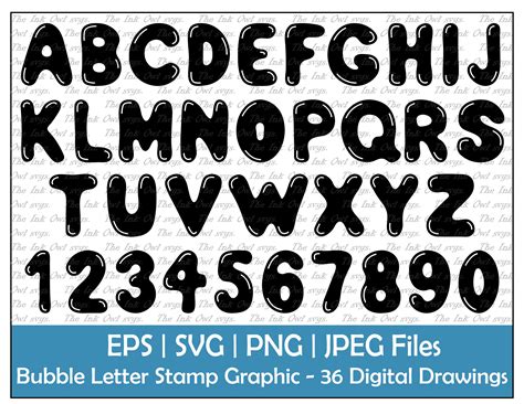 Free Printable Bubble Letter Numbers Download Free Printable Bubble