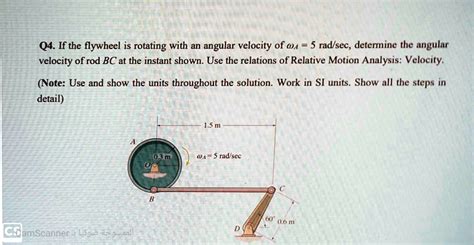 solved q4 if the flywheel is rotating with an angular velocity of 5