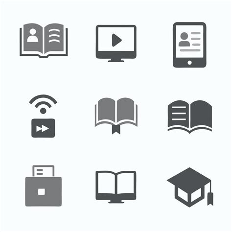 Aprendizaje Símbolo Colección Gráfico Educación Y Tecnología Iconos