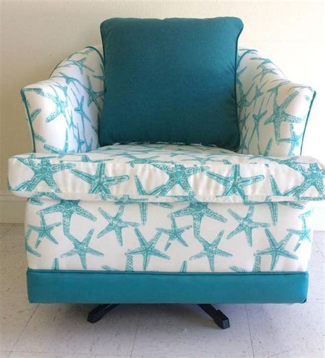Coastal Teal Starfish Outdoor Swivelrocking Chairs