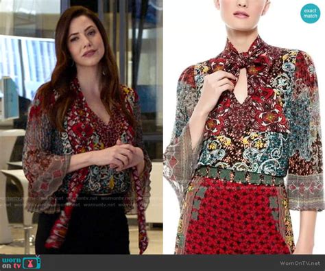 Wornontv Andreas Mixed Print Tie Neck Blouse On Supergirl Julie Gonzalo Clothes And