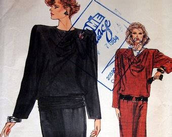 Rare Vintage Vogue Sewing Pattern Very Easy Vogue 9247 1985 Misses