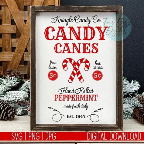 Candy Cane Cafe Sign Etsy