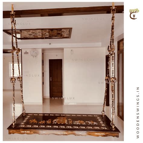 Living Room Oonjal Teak Wooden Swing Manufacturer From Chennai