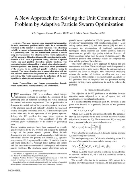 Pdf A New Approach For Solving The Unit Commitment Problem By