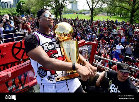 Toronto Raptors Guard Kyle Lowry Holds The Larry Obrien Championship
