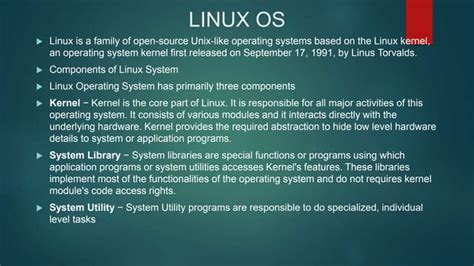 18 linux os pptx linux command is basic isma pptx