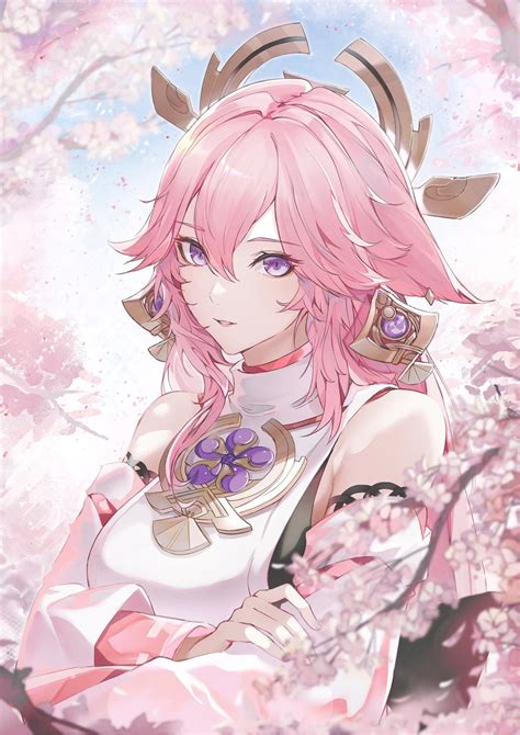 Yae Miko With A Kitty ~ R Yaemiko