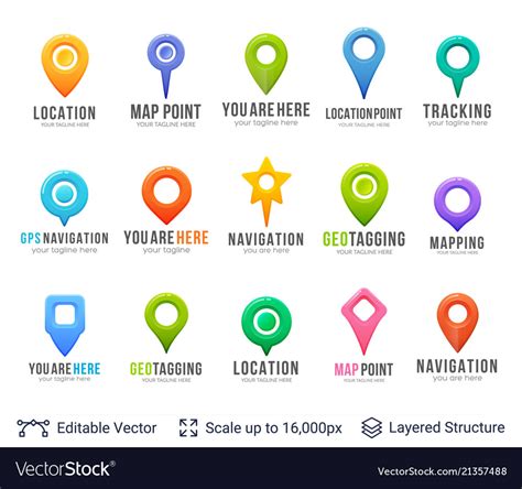 set of map location pointers royalty free vector image