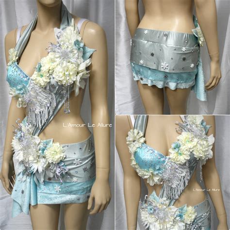 Winter Fairy Monokini Bra Costume Cosplay Dance Rave Bra Halloween L