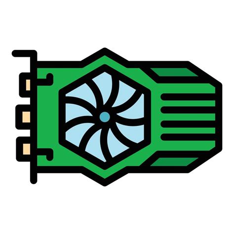 Digital Gpu Card Icon Color Outline Vector Vector Art At Vecteezy