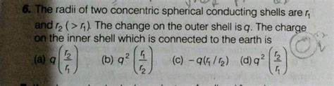 The Radii Of Two Concentric Spherical Conducting Shells Are R1 And R2